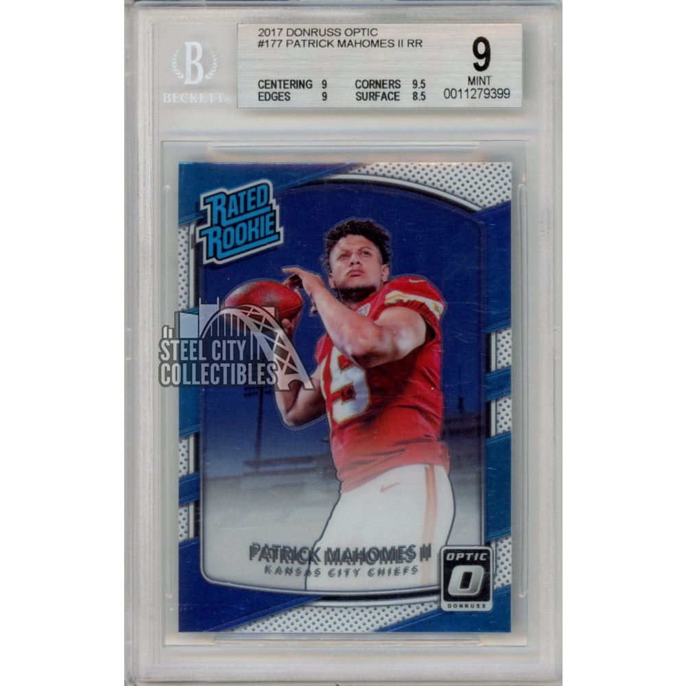 Patrick Mahomes 2017 Panini Optic Rated Rookie Card #177 BGS 9 Mint ...