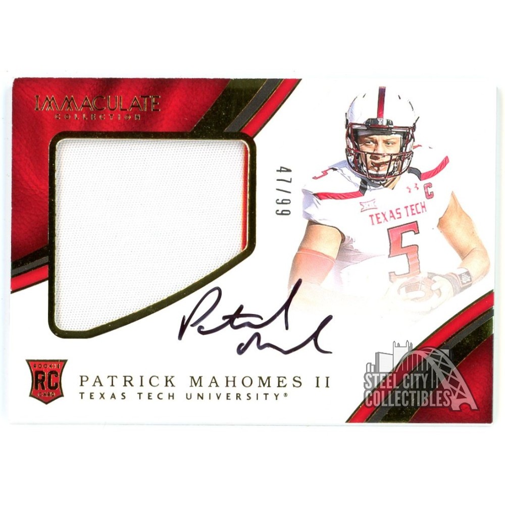 Patrick Mahomes 2017 Panini Immaculate Collegiate Rookie Patch ...