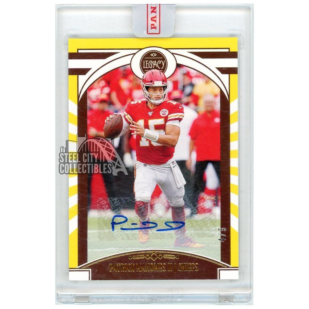 Patrick Mahomes 2020 Panini Legacy Yellow Autograph Card 4/5 #38 ...