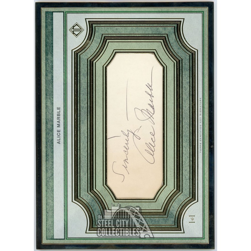 Alice Marble 2020 Topps Transcendent Tennis Oversized Cut Signature ...