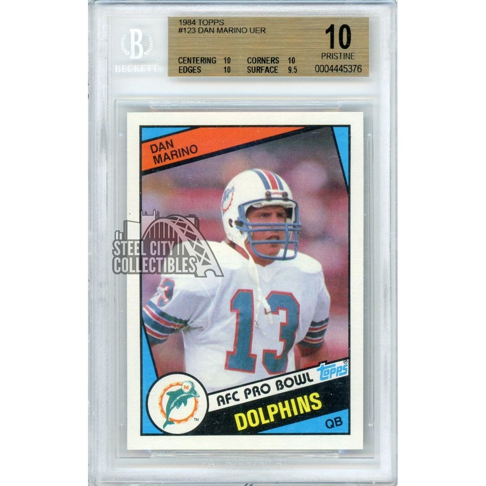 Dan Marino 1984 Topps Rookie Card RC UER #123 - BGS 10 Pristine | Steel ...