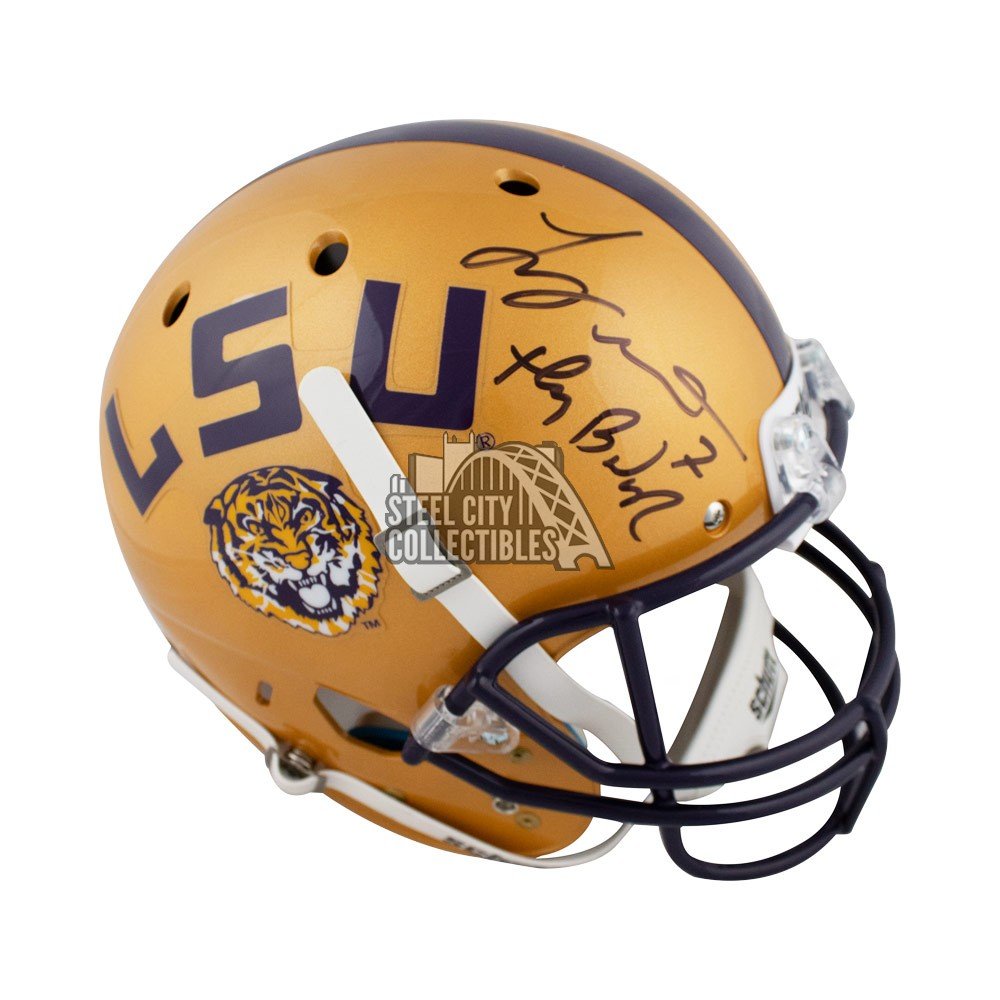 Tyrann Mathieu Honey Badger Autographed LSU Gold Full-Size Football ...