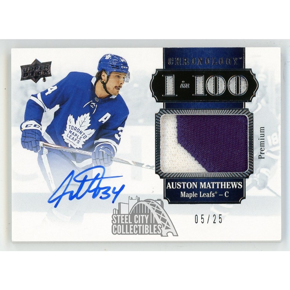 Auston Matthews 2019-20 Upper Deck Chronology Autograph Patch Card #100 ...
