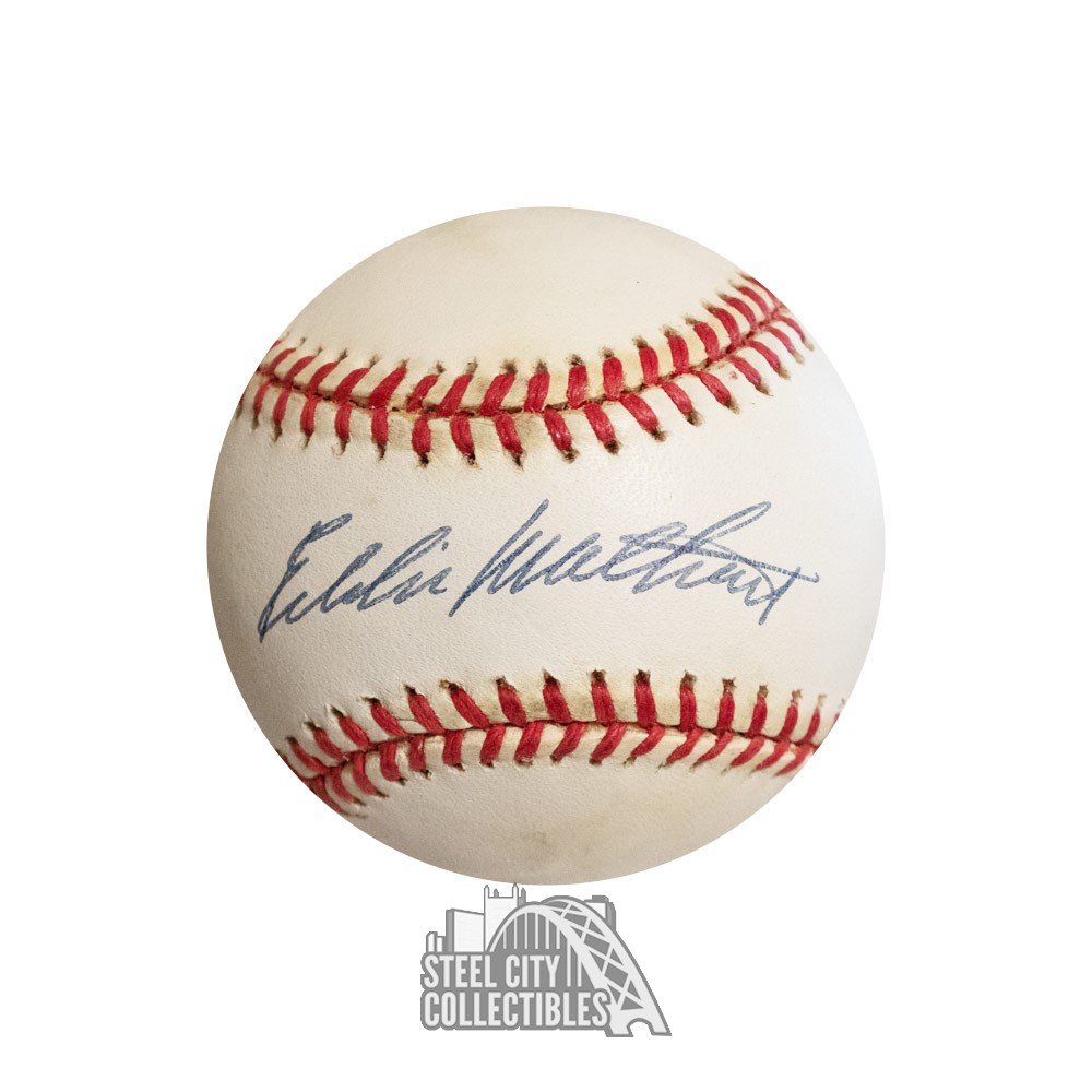 Eddie Matthews Autographed Official National League Baseball - PSA/DNA ...