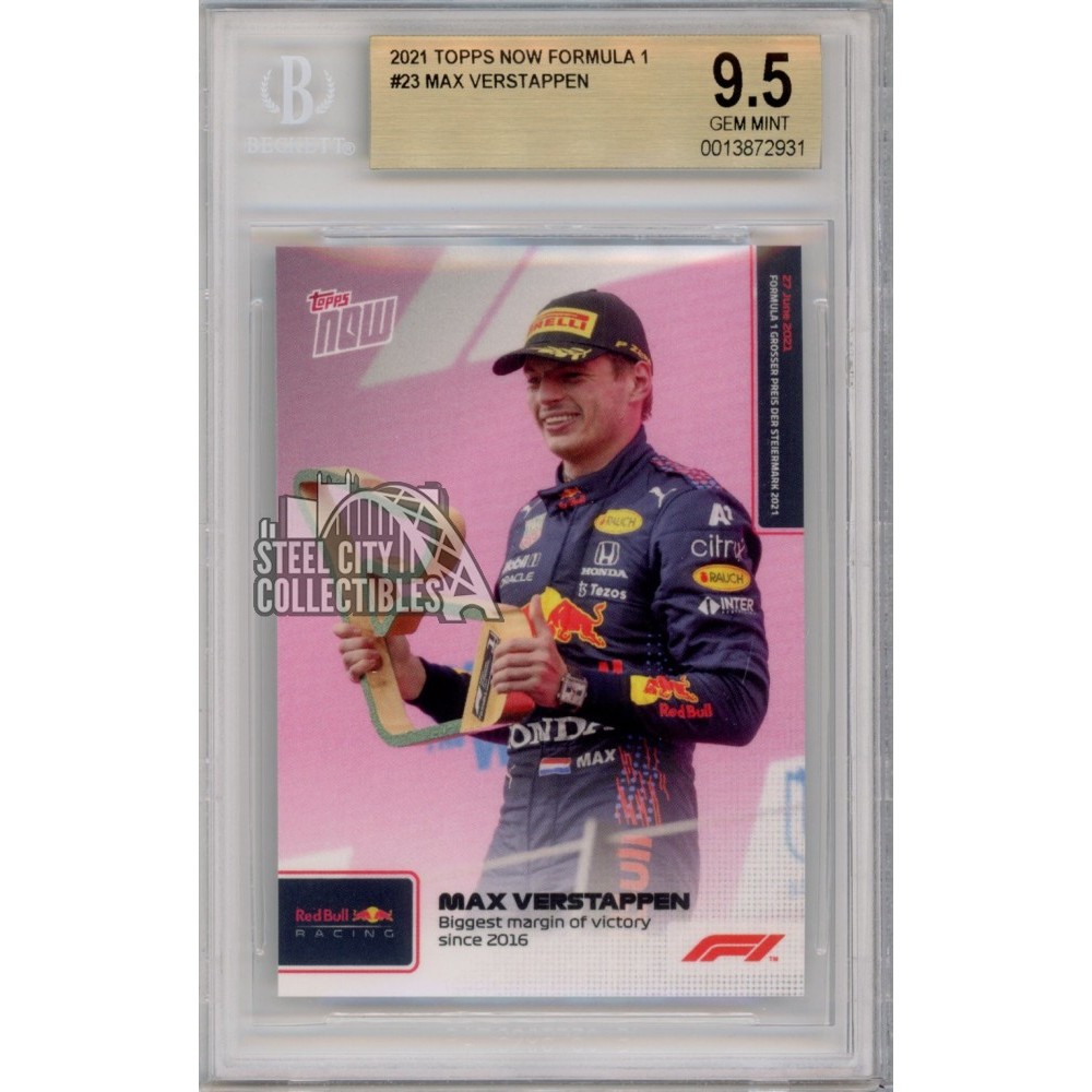 Max Verstappen 2021 Topps Now Formula 1 Racing Card #23 BGS 9.5 Gem ...