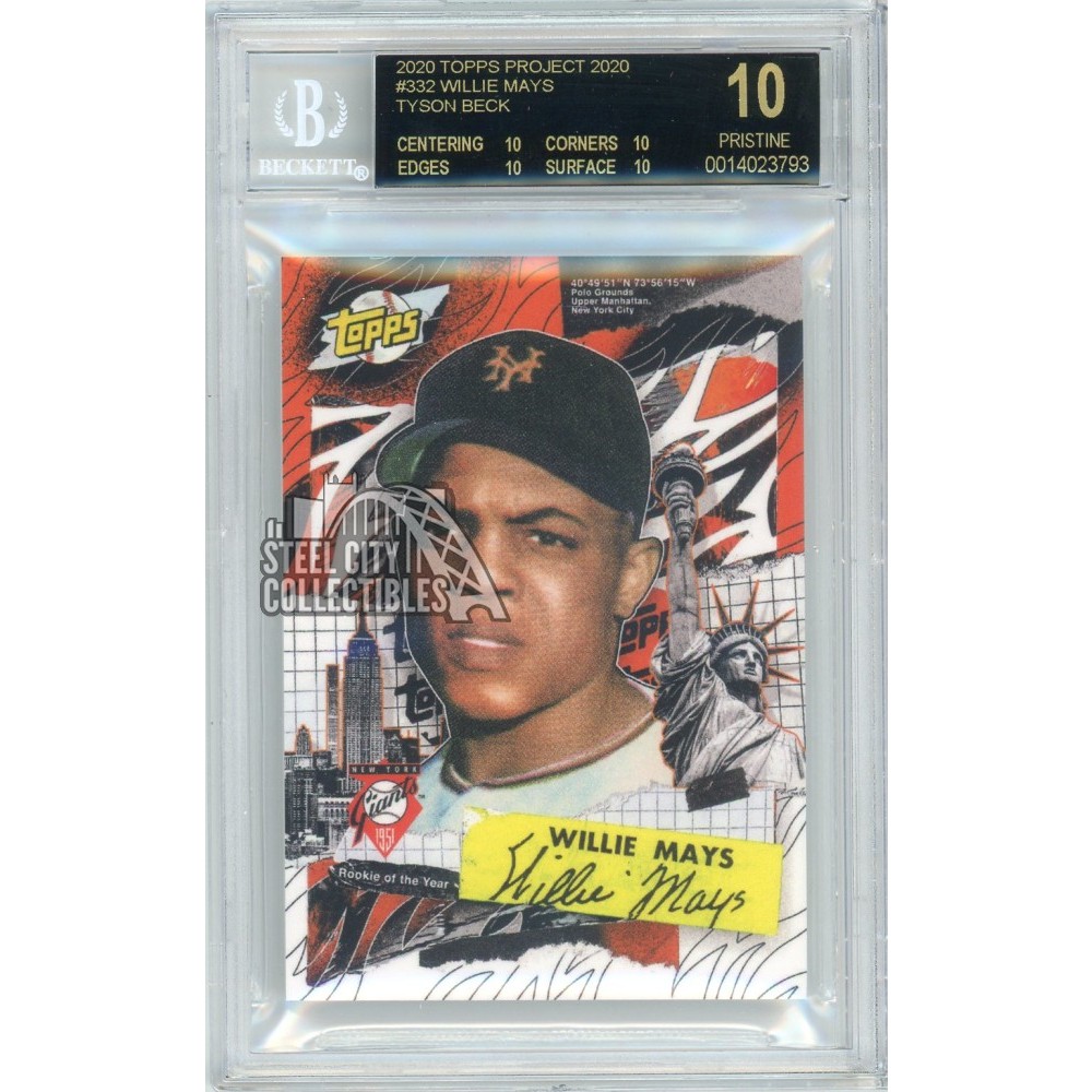Willie Mays Topps Project 2020 #332 1952 Topps by Tyson Beck BGS 10 ...