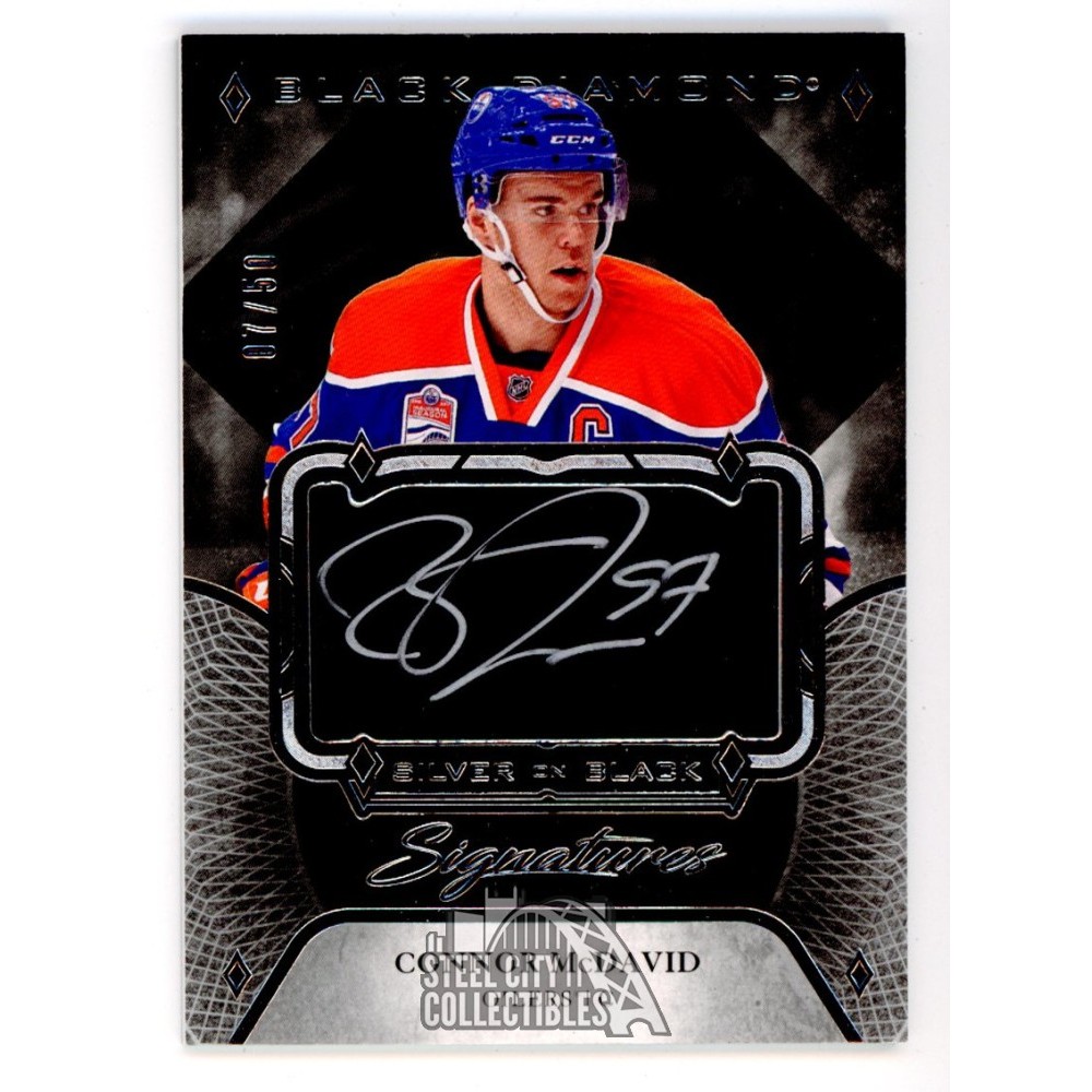 Connor McDavid 2017-18 Upper Deck Black Diamond Silver On Black ...