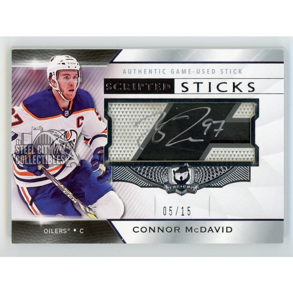 Connor McDavid 2019-20 UD The Cup Scripted Sticks Autograph Card 05/15 ...