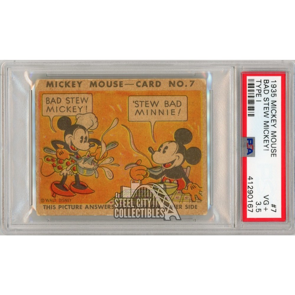 Mickey Mouse 1935 Walt Disney Type I Bad Stew Mickey! Card #7 PSA 3.5 ...
