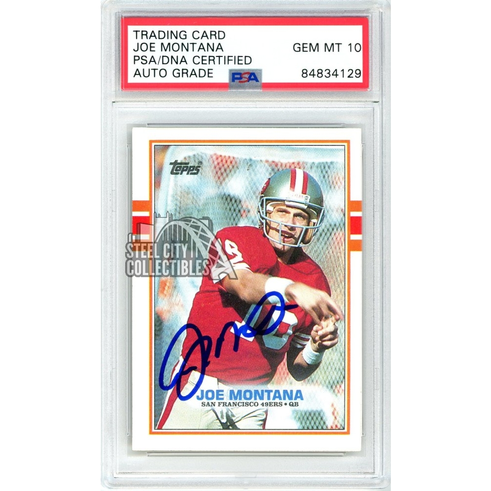 Joe Montana 1989 Topps Autograph Card #12 PSA/DNA 10 | Steel City ...