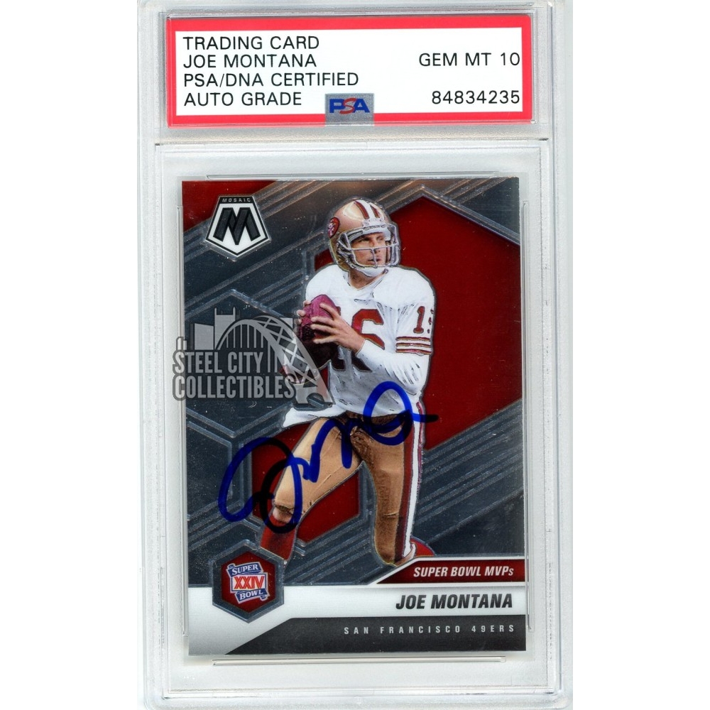 Joe Montana 2021 Panini Mosaic Autograph Card #293 PSA/DNA 10 | Steel ...