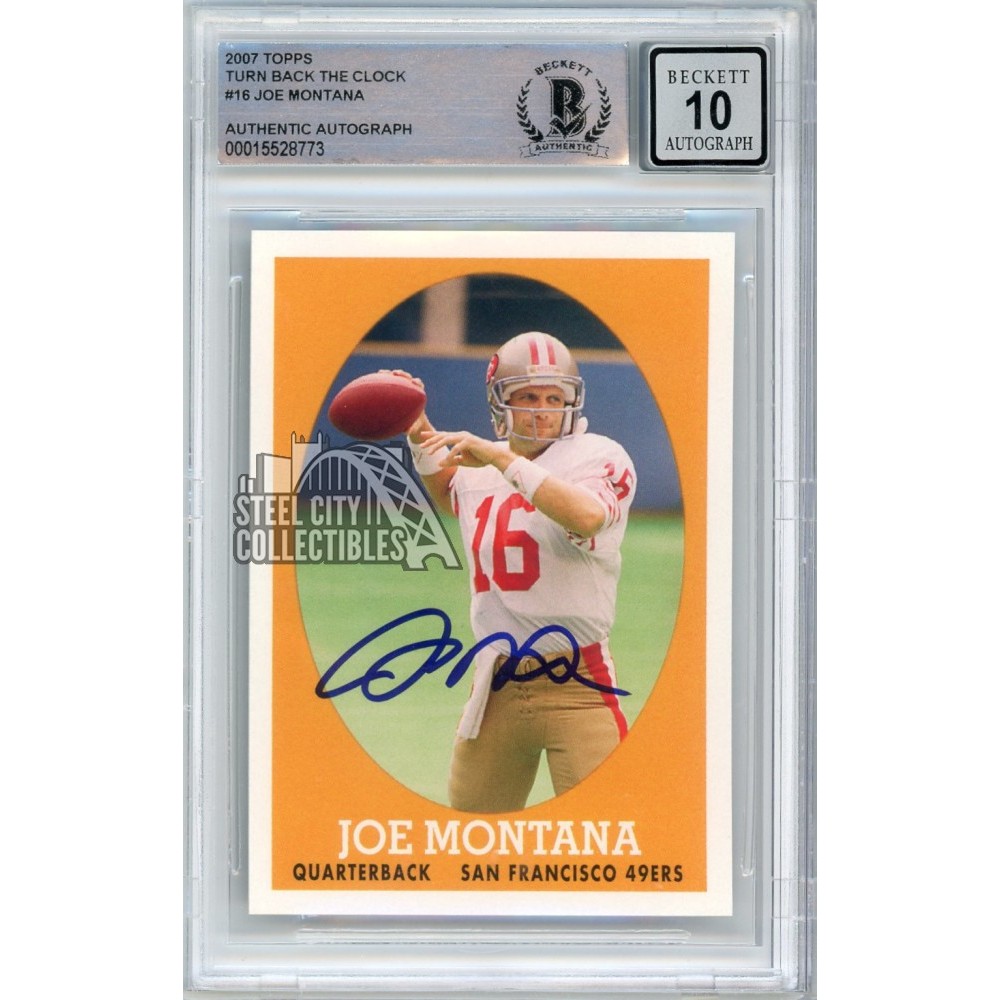 Joe Montana 2007 Topps Autograph Card #16 BAS 10 | Steel City Collectibles