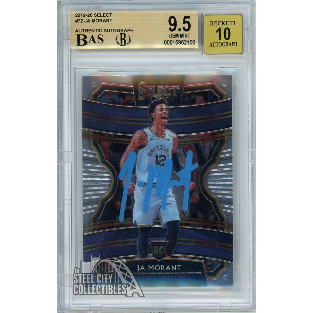 Ja Morant 2019-20 Panini Select Autograph Rookie Card #72 BGS 9.5 BAS ...
