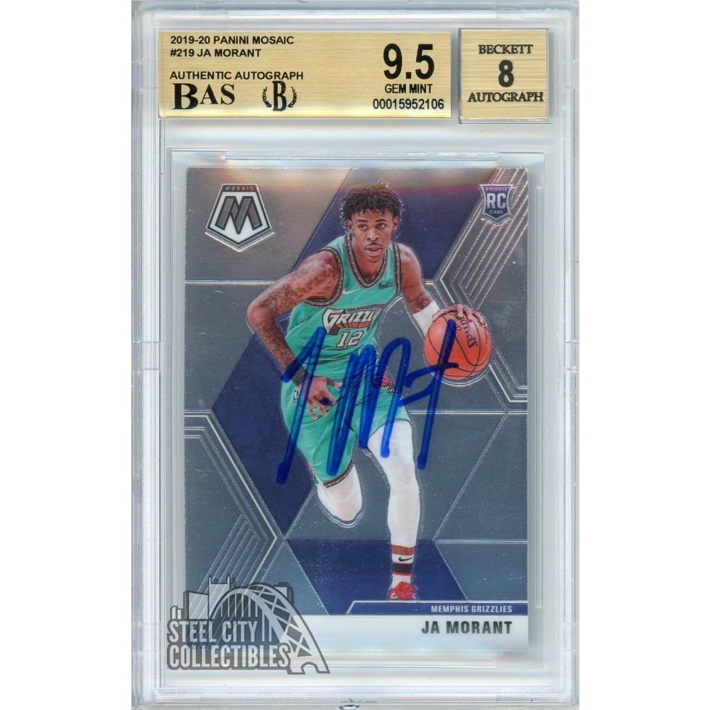 Ja Morant 2019-20 Panini Mosaic Autograph Rookie Card #219 BGS 9.5 BAS ...