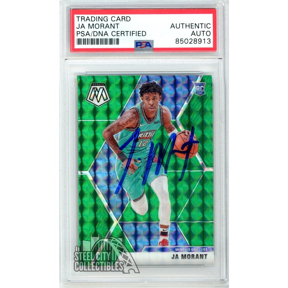 Ja Morant 2019-20 Panini Mosaic Green Autograph Rookie Card #219 PSA ...