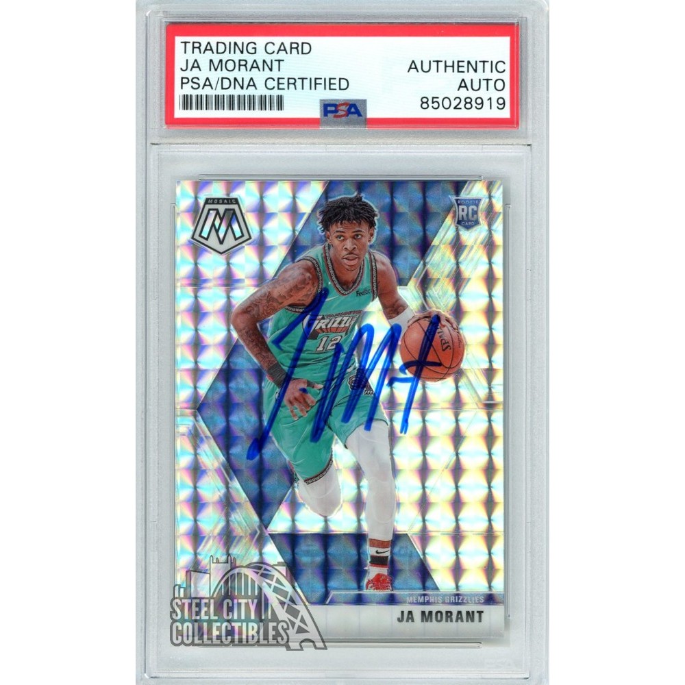 Ja Morant 2019-20 Panini Mosaic Mosaic Autograph Rookie Card #219 PSA ...