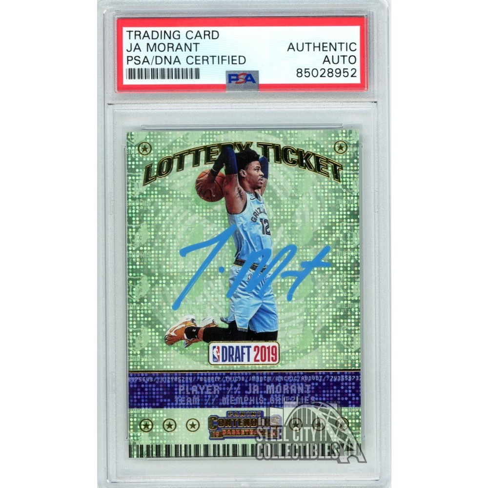 Ja Morant 2019-20 Panini Contenders Lottery Ticket Autograph Rookie Card #2 PSA/DNA (Blue ...