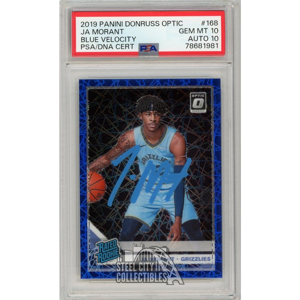 Ja Morant 2019-20 Panini Donruss Optic Rated Rookie Blue Velocity ...