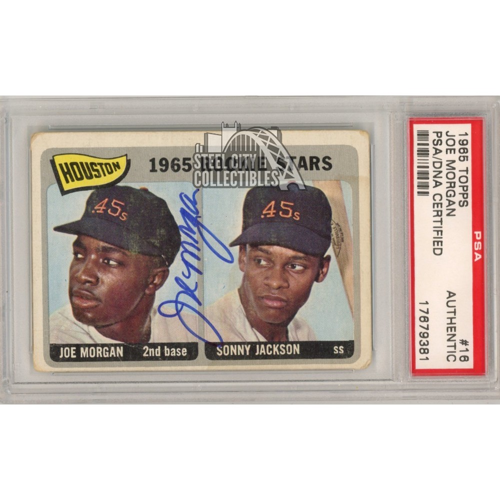 Joe Morgan 1965 Topps Autograph Rookie Card #16 PSA/DNA | Steel City ...