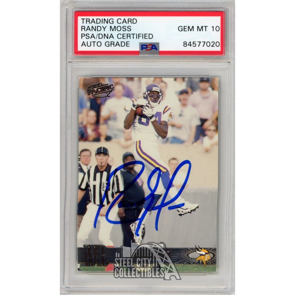 Randy Moss 1998 Pacific Autograph Rookie Card #244 PSA/DNA 10 | Steel ...