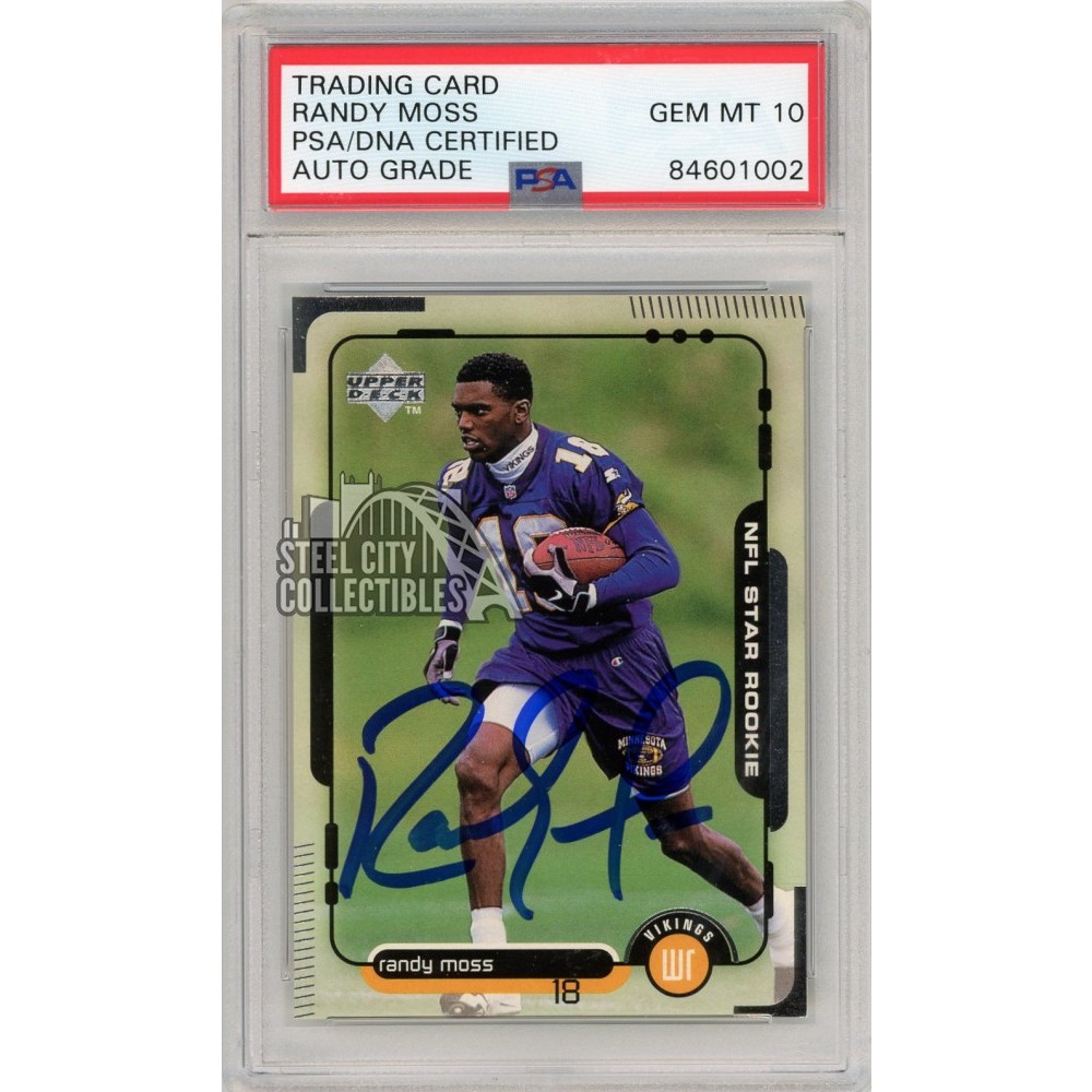 Randy Moss 1998 Upper Deck Autograph Rookie Card RC #17 PSA/DNA 10 ...