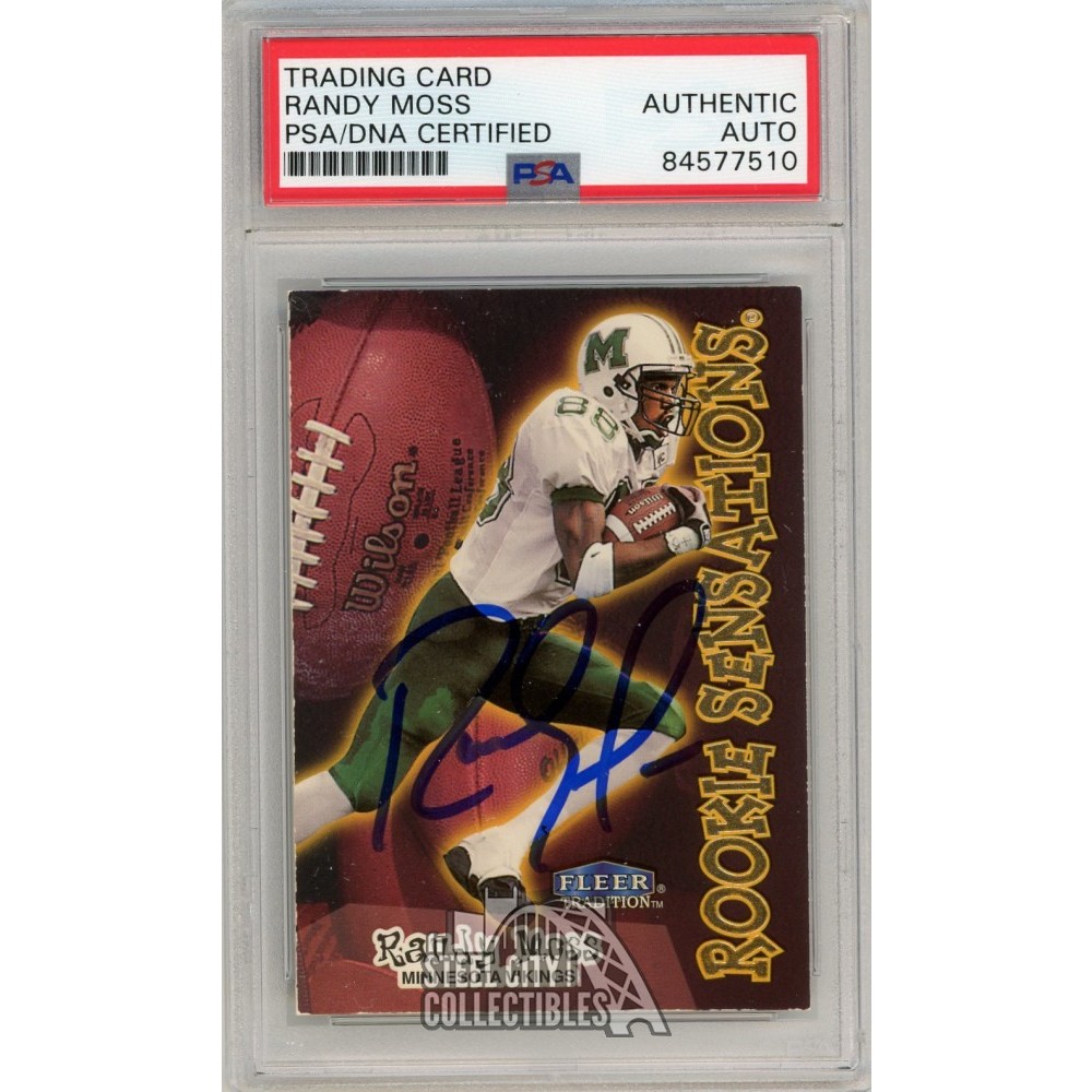 Randy Moss 1998 Fleer Tradition Autograph Rookie Sensations Card #10 ...