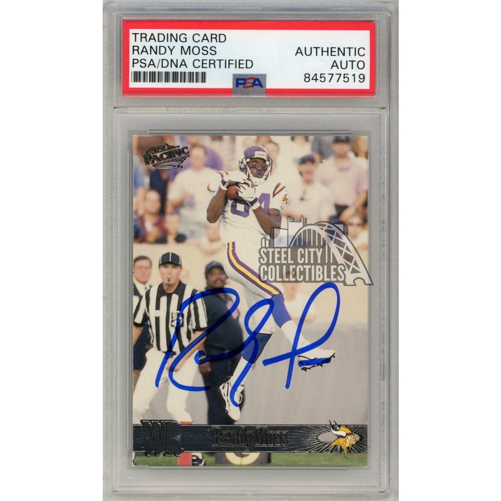 Randy Moss 1998 Pacific Autograph Rookie Card #244 PSA/DNA | Steel City ...