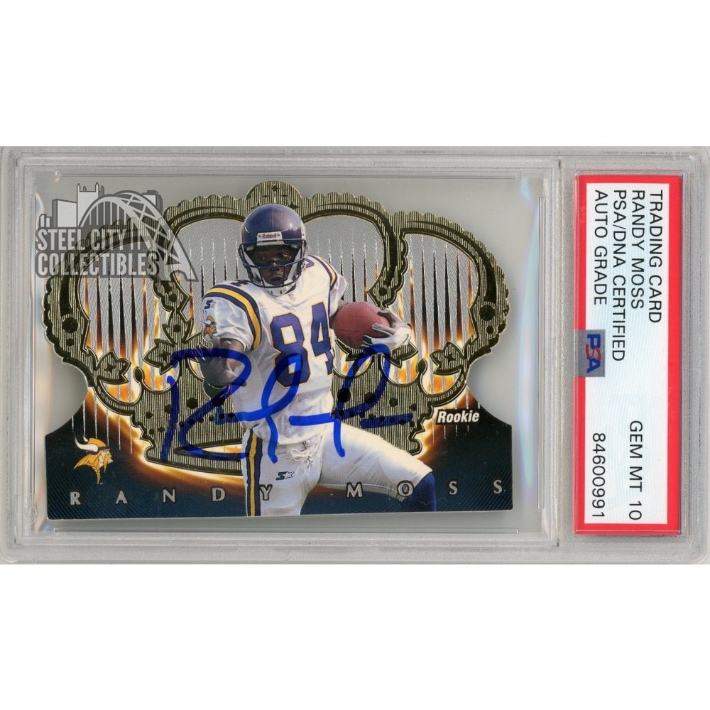 Randy Moss 1998 Pacific Crown Royale Autograph Rookie Card RC #75 PSA ...