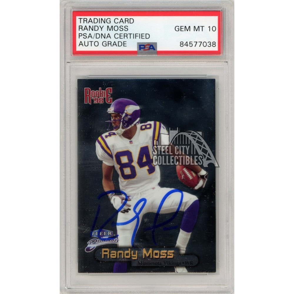 Randy Moss 1998 Fleer Brilliants Autograph Rookie Card #140 PSA/DNA 10 ...