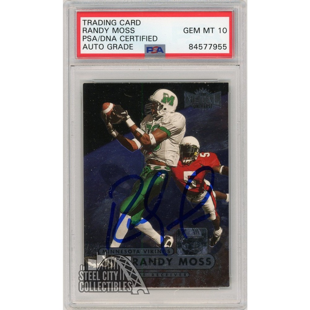 Randy Moss 1998 Skybox Metal Universe Autograph Rookie Card RC #190 PSA ...