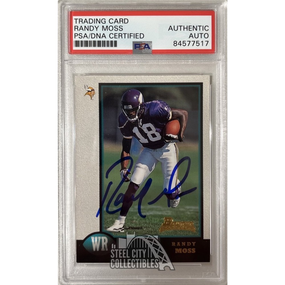 Randy Moss 1998 Bowman Autograph Rookie Card RC #182 PSA/DNA | Steel ...