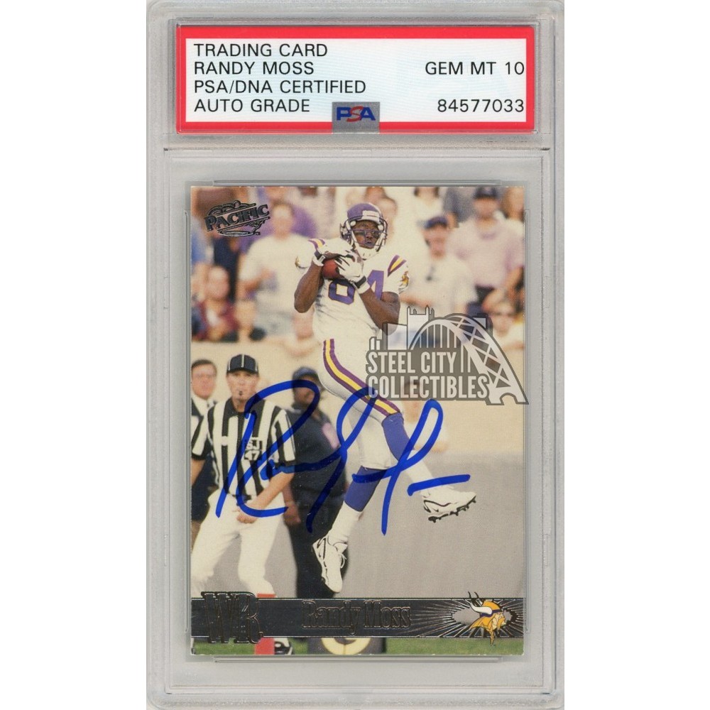 Randy Moss 1998 Pacific Autograph Rookie Card #244 PSA/DNA 10 | Steel ...