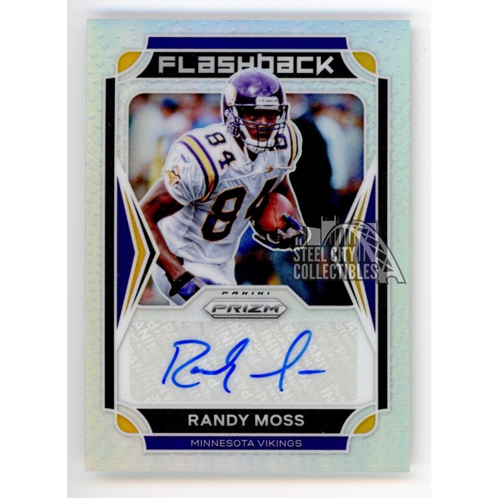 Randy Moss 2021 Panini Prizm Flashback Silver Autograph Card #FA-RM 25/ ...