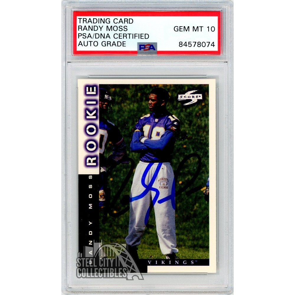 Randy Moss 1998 Score Autograph Rookie Card RC #235 PSA/DNA 10 | Steel ...