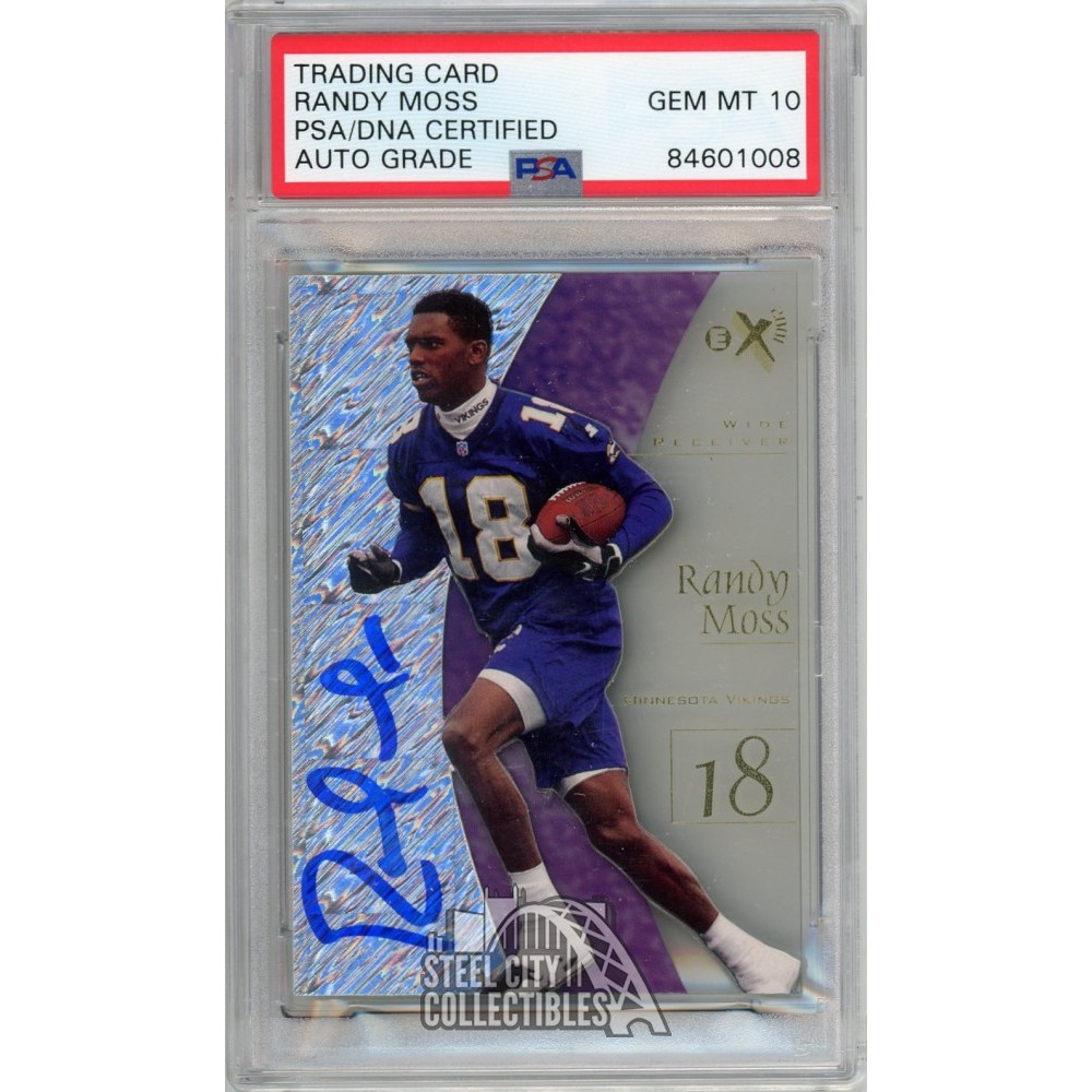 Randy Moss 1998 Skybox E-X2001 Autograph Rookie Card RC #55 PSA/DNA 10 ...