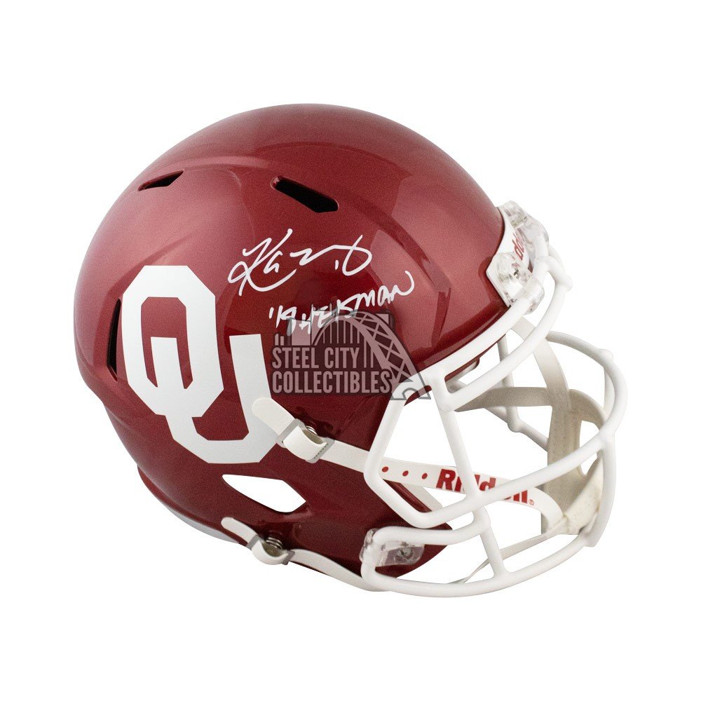 Kyler Murray 18 Heisman Autographed Oklahoma Full-Size Football Helmet ...