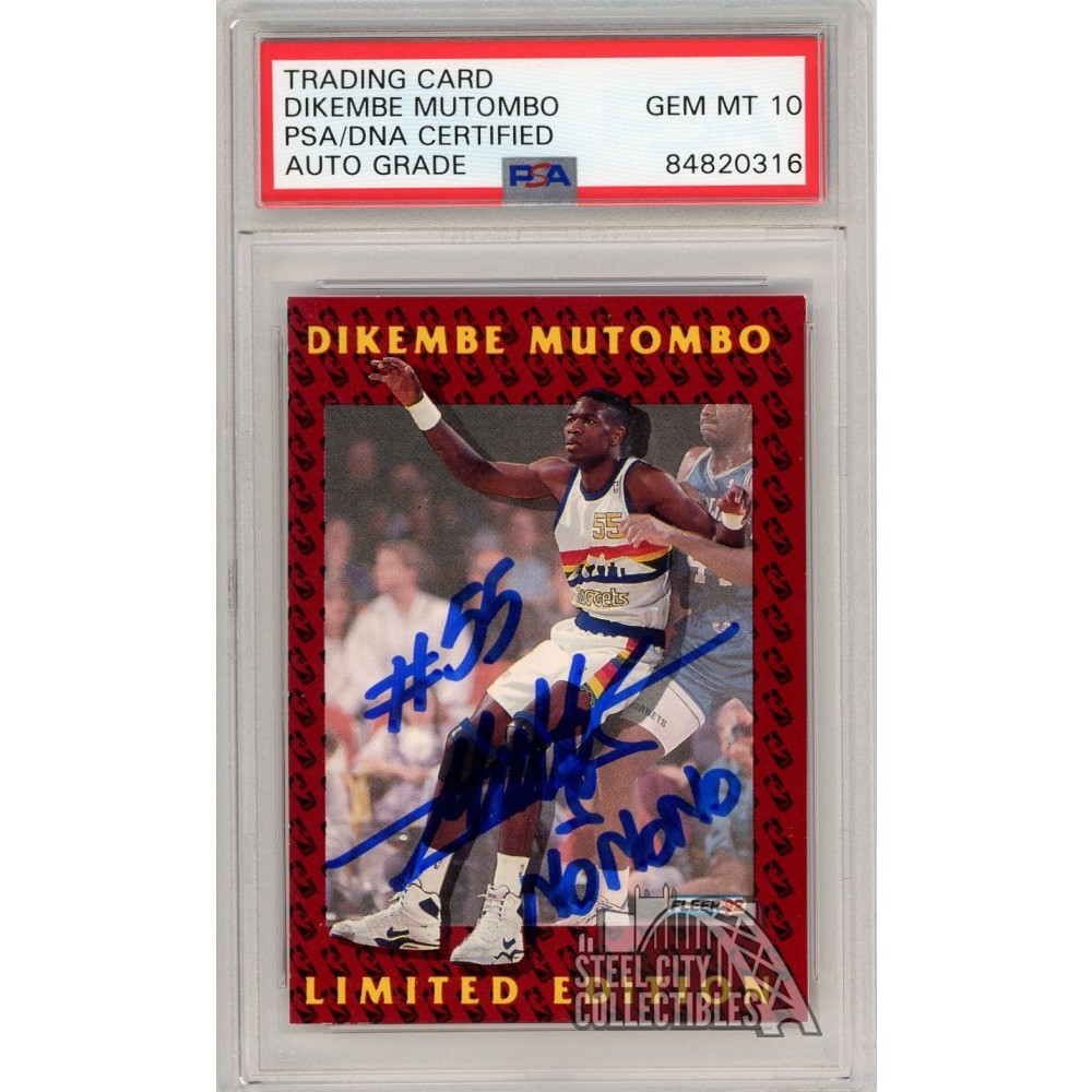 Dikembe Mutombo 1992-93 Fleer "No No No" Autograph Card #3 PSA/DNA 10 ...