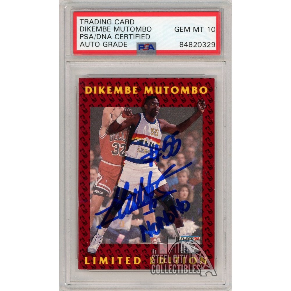 Dikembe Mutombo 1992-93 Fleer "No No No" Autograph Card #10 PSA/DNA 10 ...