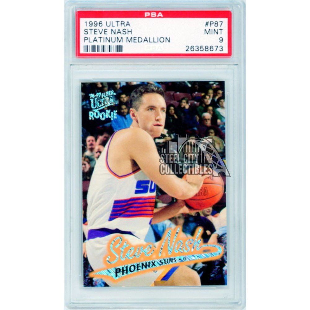 Steve Nash 1996-97 Fleer Ultra Platinum Medallion Rookie P87 PSA 9 Mint ...