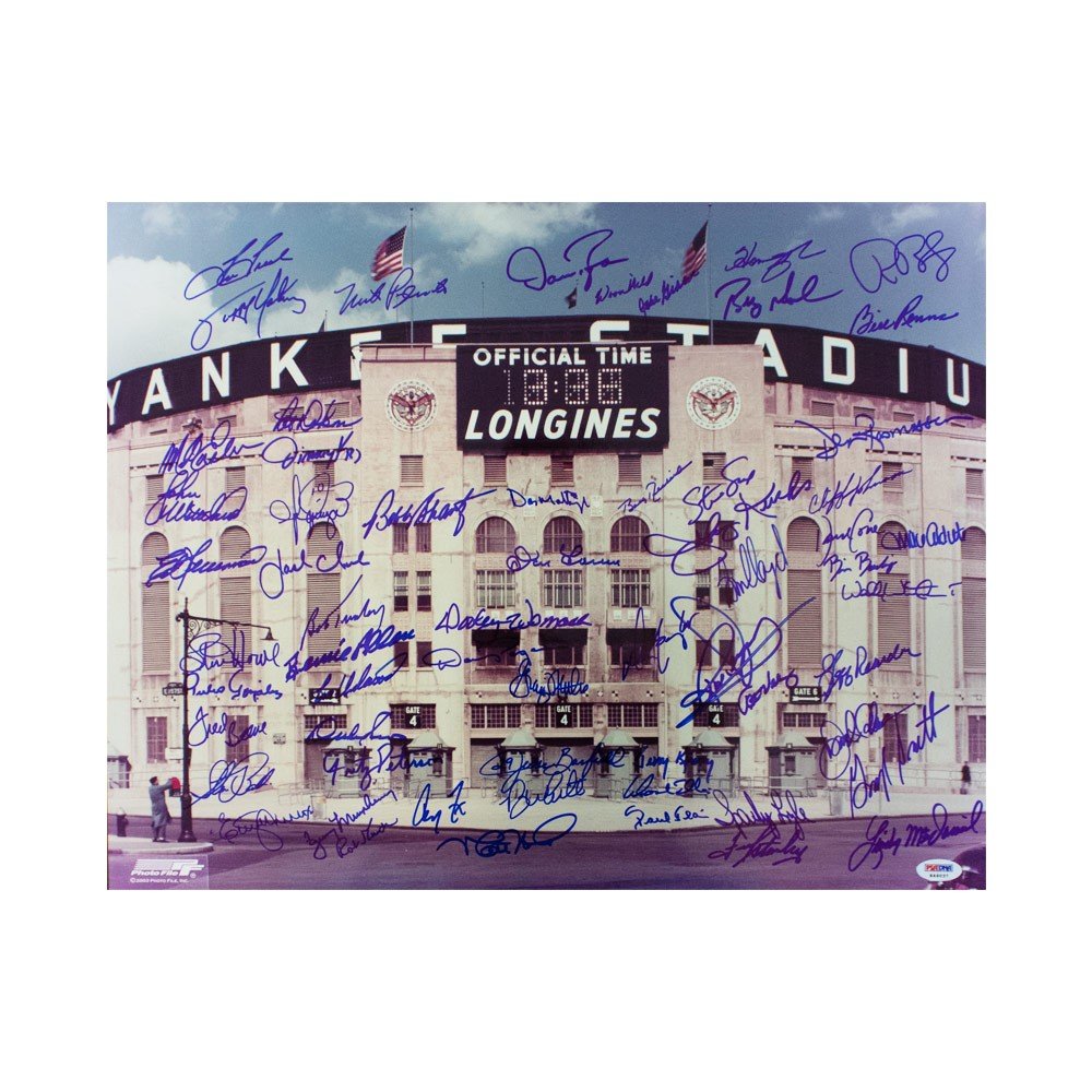 New York Yankees Greats Autographed 16x20 Photo (60 Signatures) - PSA ...