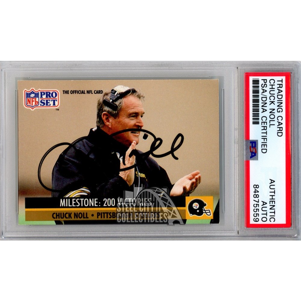 Chuck Noll 1991 Pro Set Autograph Card #23 PSA/DNA | Steel City ...