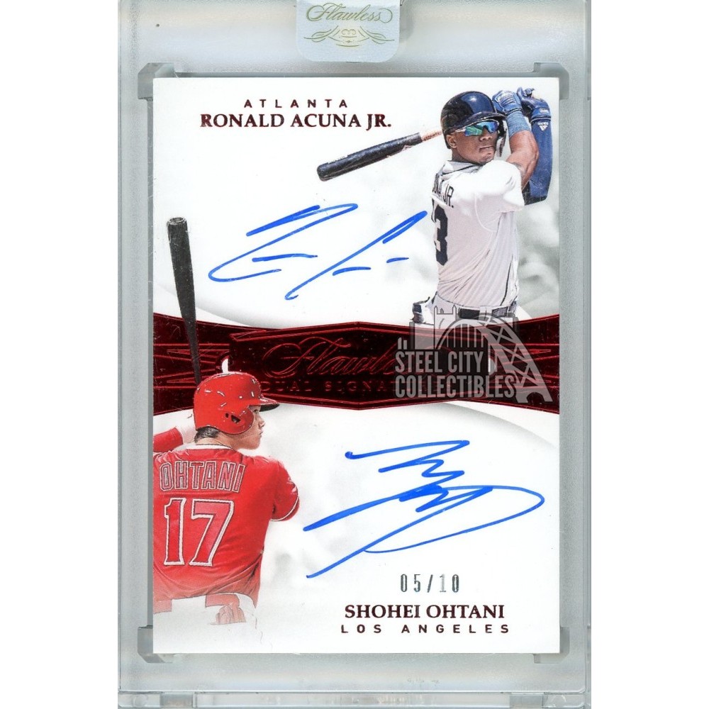 Shohei Ohtani/Ronald Acuna 2019 Panini Flawless Ruby Dual Autograph ...