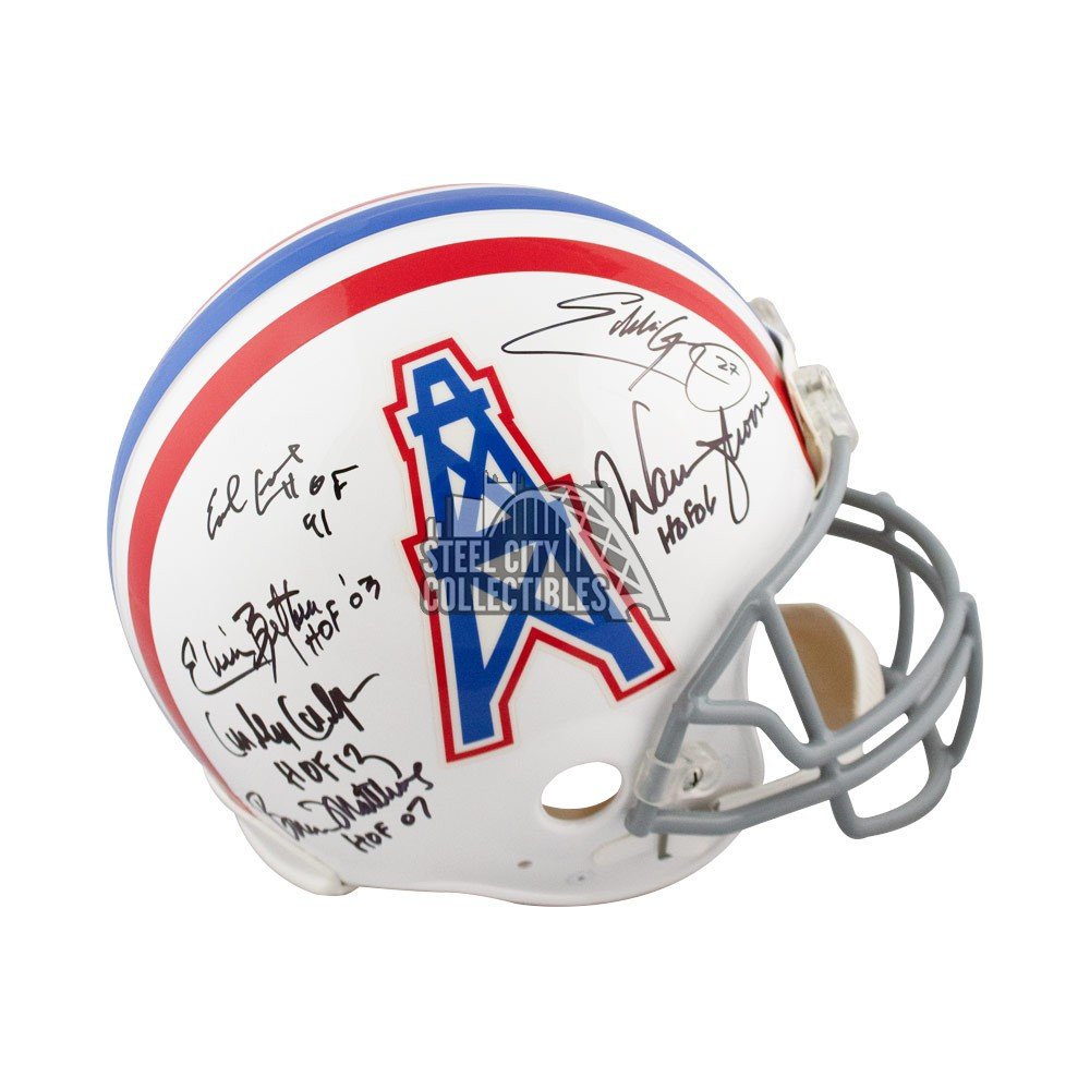 Houston Oilers Greats Autographed Proline Full-Size Football Helmet ...