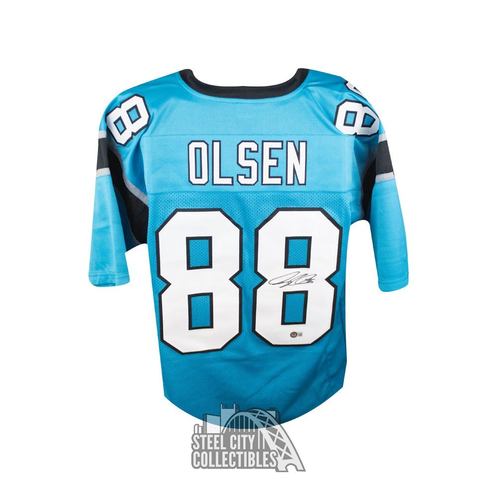 Greg Olsen Autographed Carolina Custom Football Jersey - BAS COA ...