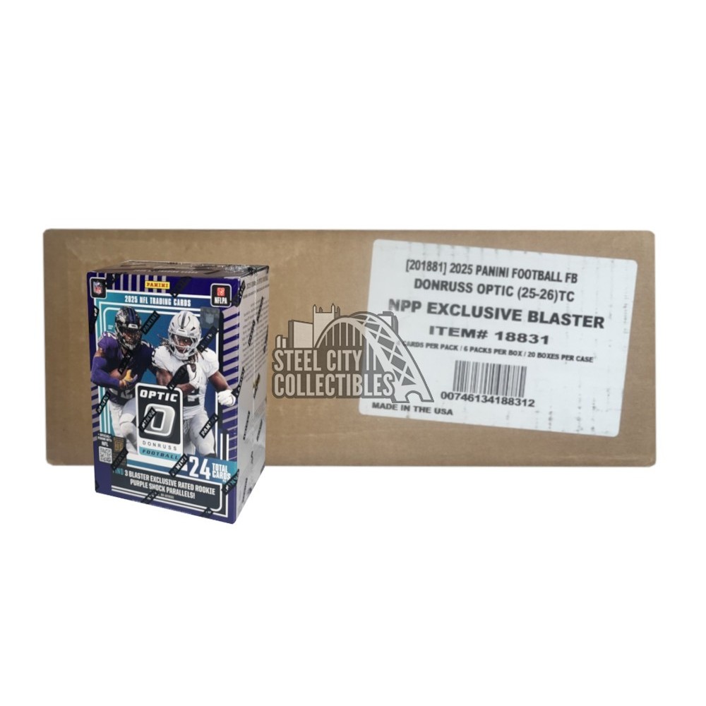 2025 Panini Donruss Optic Football 6-Pack Blaster 20-Box Case (Purple ...