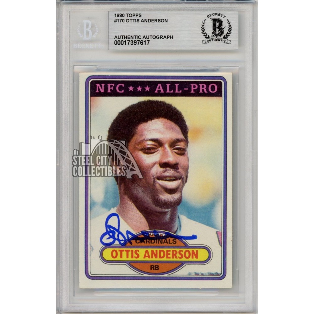 Ottis Anderson 1980 Topps Autograph Card #170 BAS | Steel City Collectibles