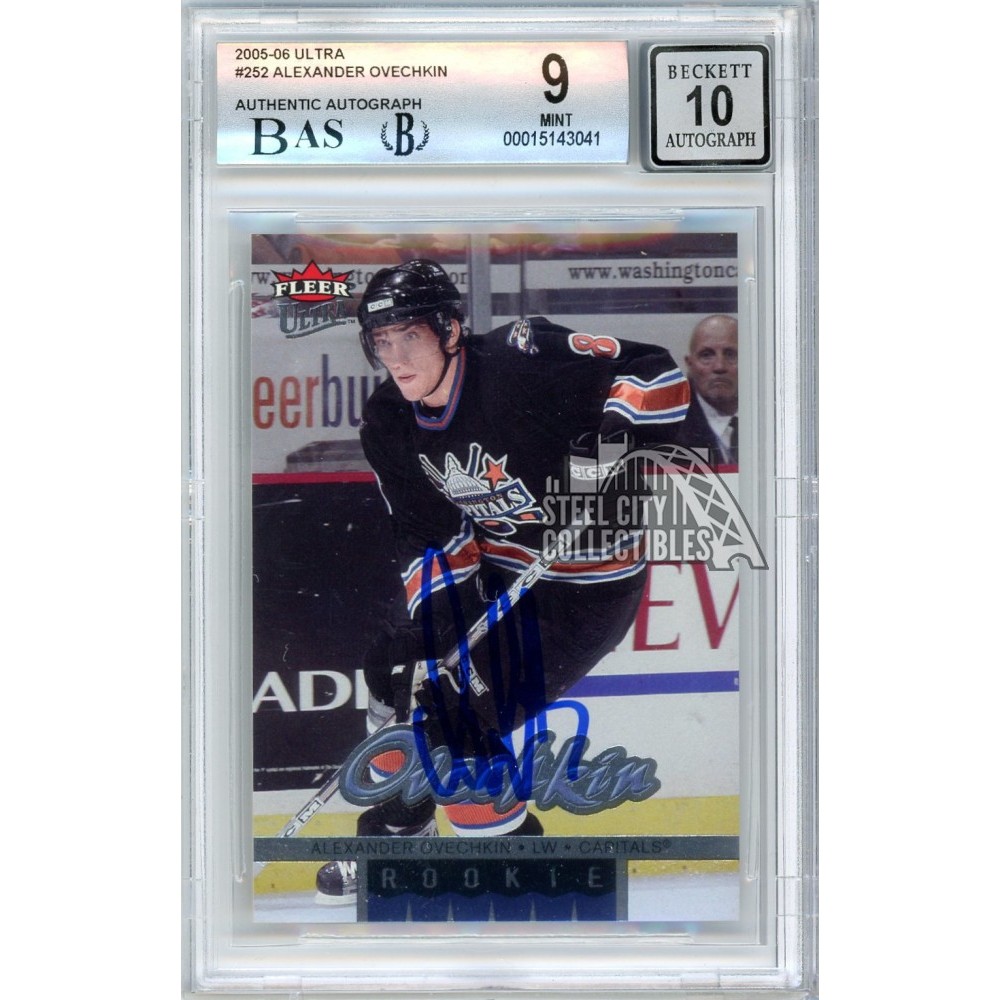 Alexander Ovechkin 2005-06 Fleer Ultra Autograph Rookie Card #252 BGS 9 ...
