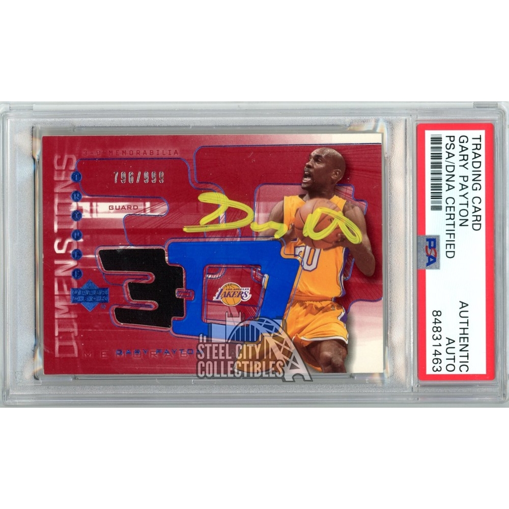 Gary Payton 2003-04 UD Triple Dimensions 3-D Memorabilia Autograph Card ...