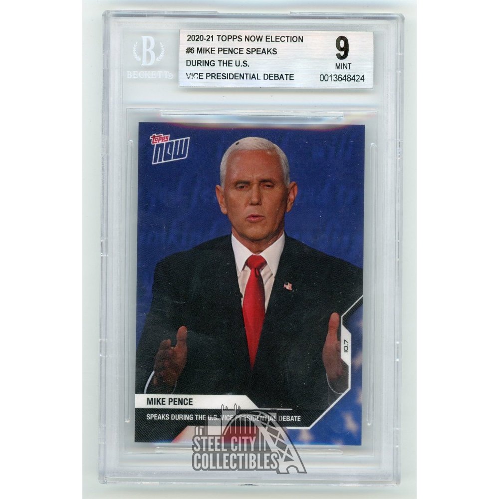 Mike Pence 2020-21 Topps Now Election Card #6 - BGS 9 Mint | Steel City ...