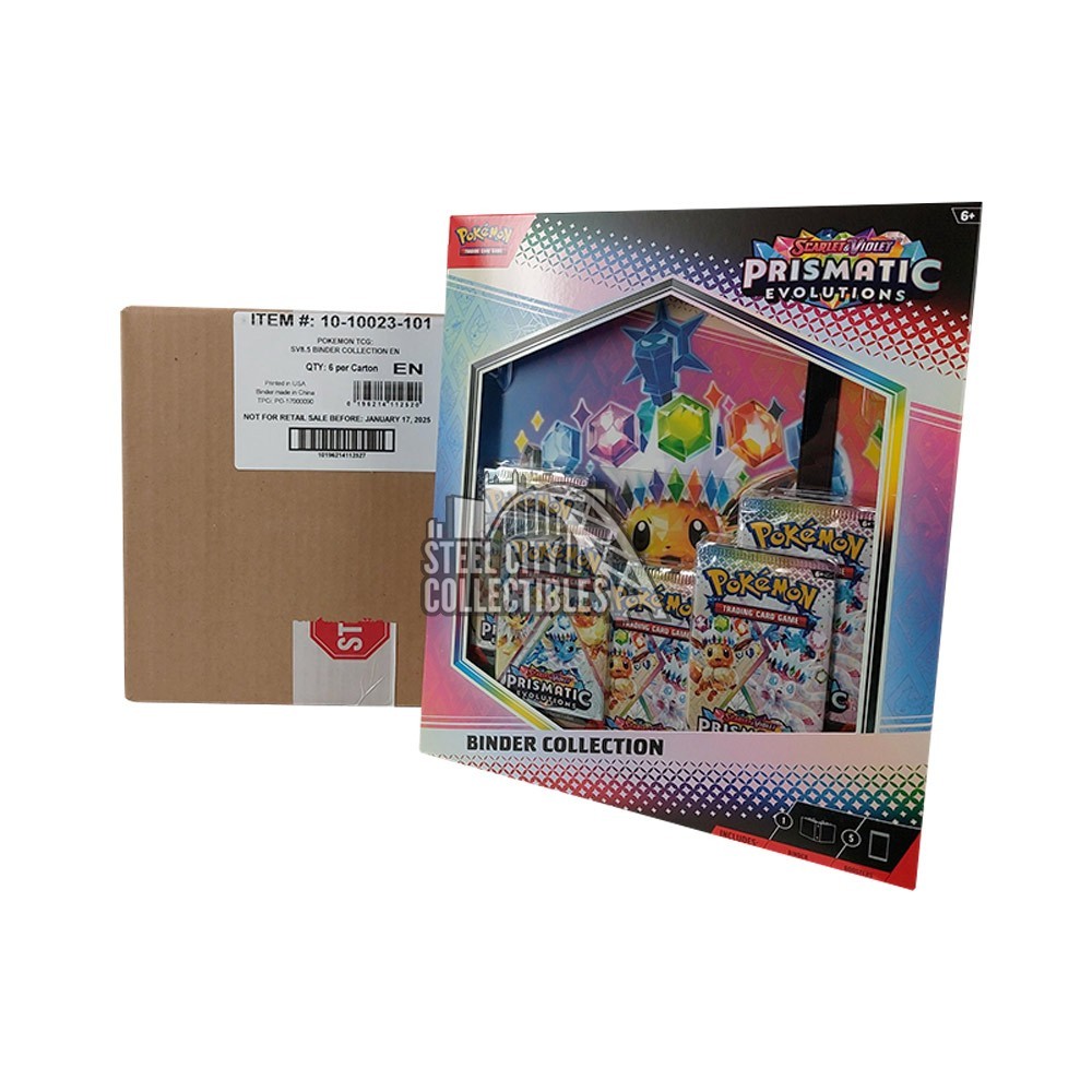Pokemon Scarlet & Violet Prismatic Evolutions Binder Collection 6-Box ...